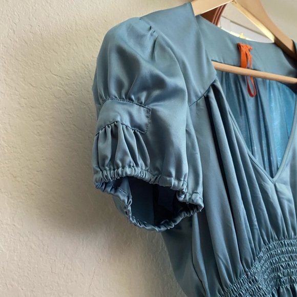 BCBGeneration | Tops | Bcbgeneration Ice Blue Satin Blouse 42 | Poshmark